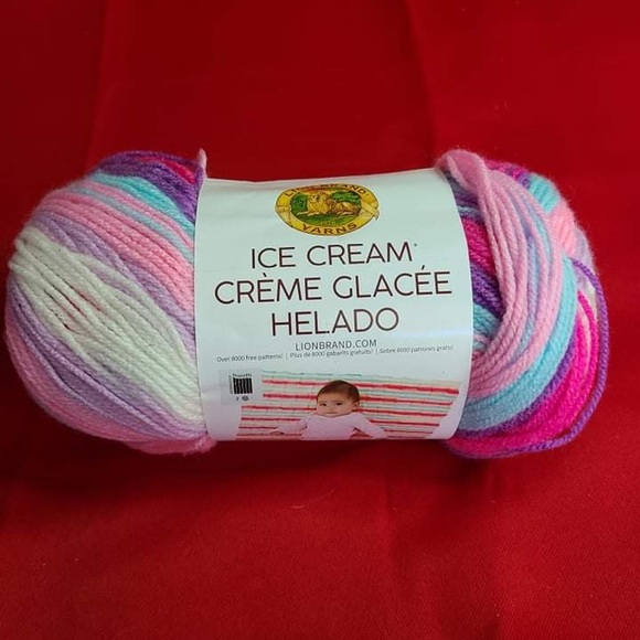 lion brand | Other | Ice Cream Yarn Raspberry Ripple Vague Framboise ...